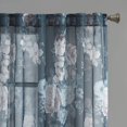 Home Essence Fleur Printed Floral Rod Pocket and Back Tab Voile Sheer ...