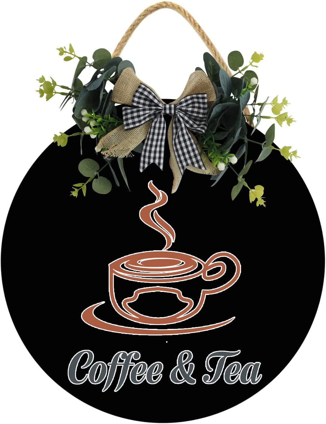 Eveokoki 12" Coffee And Tea Sign,Coffee Bar Sign Farmhouse Coffee ...