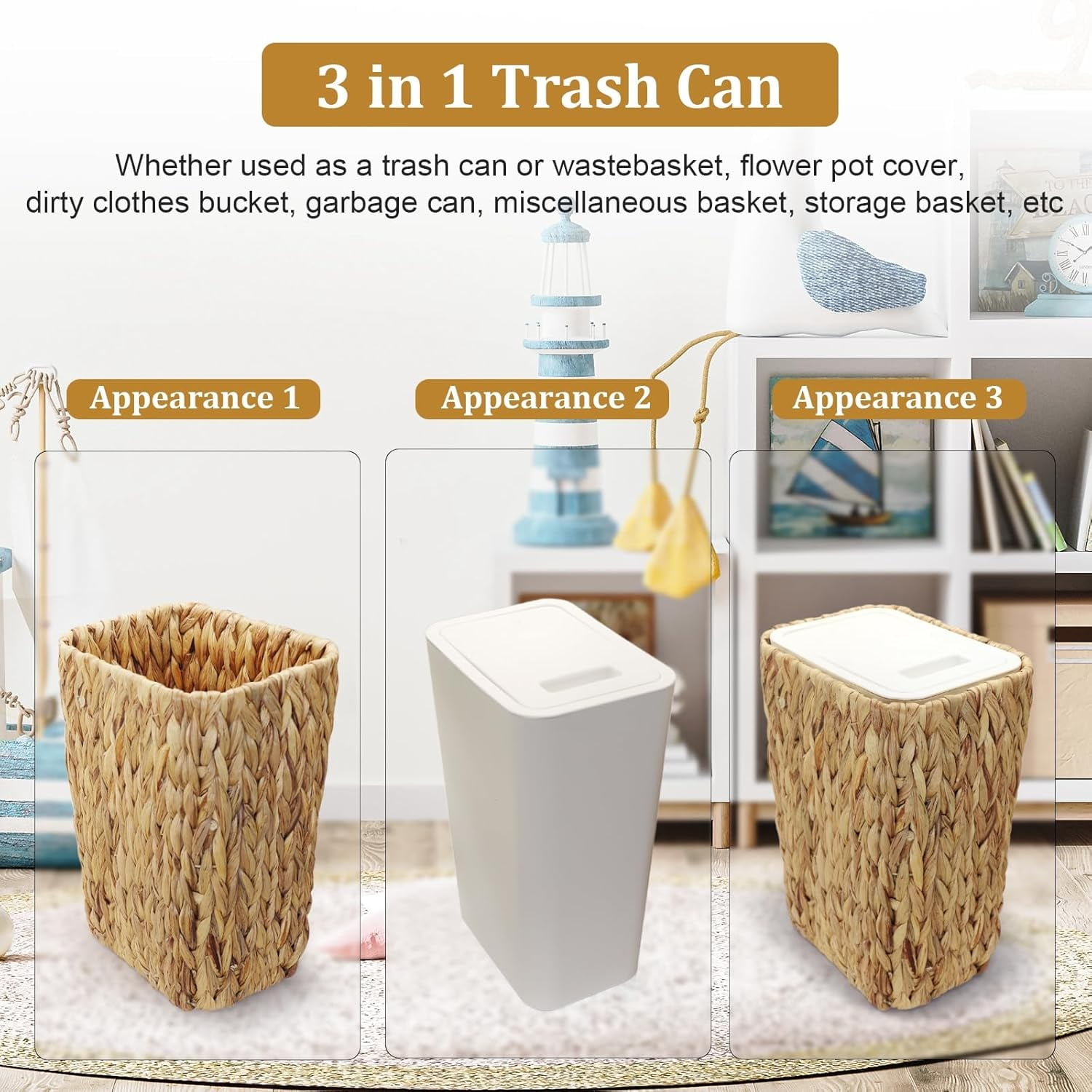Black Garbage Can Bathroom Zerodeko Marble Effect Trash Can 12L Double ...
