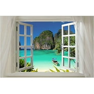 Tropical Beach Window Poster - 36 x 24 - Walmart.com