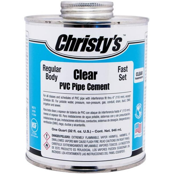 T. Christy Enterprises 4525275 4 oz Clear Regular PVC Cement - Walmart ...