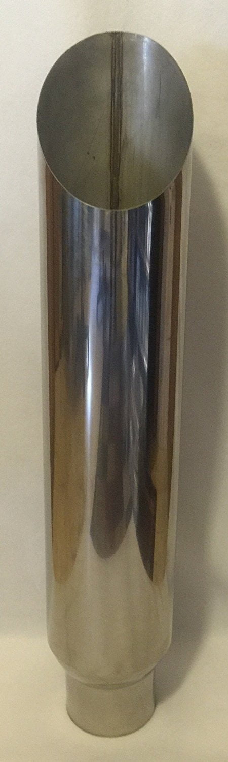 4" Inlet x 7" Outlet x 36" Tall Polished Stainless Miter Cut Diesel ...