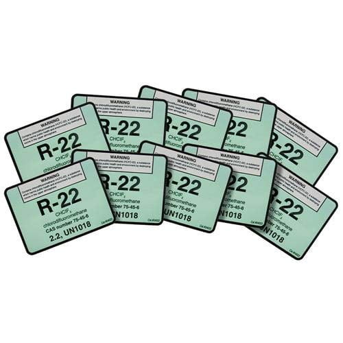 R22 Refrigerant Labels # 04022 Color Coded Refrigerant ID Labels by ...