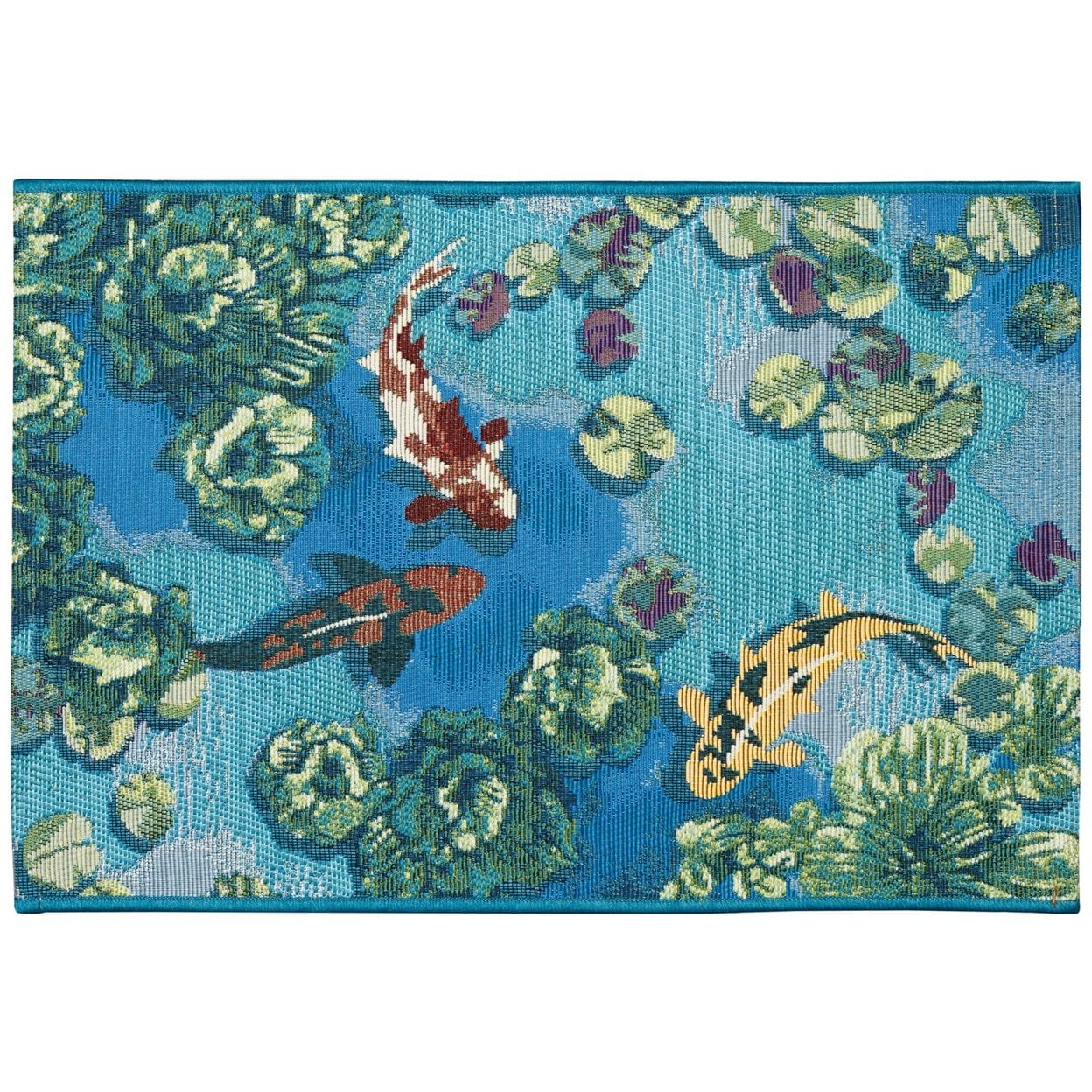 Liora Manne Esencia Koi Pond Indoor Outdoor Mat Aqua - Walmart.com