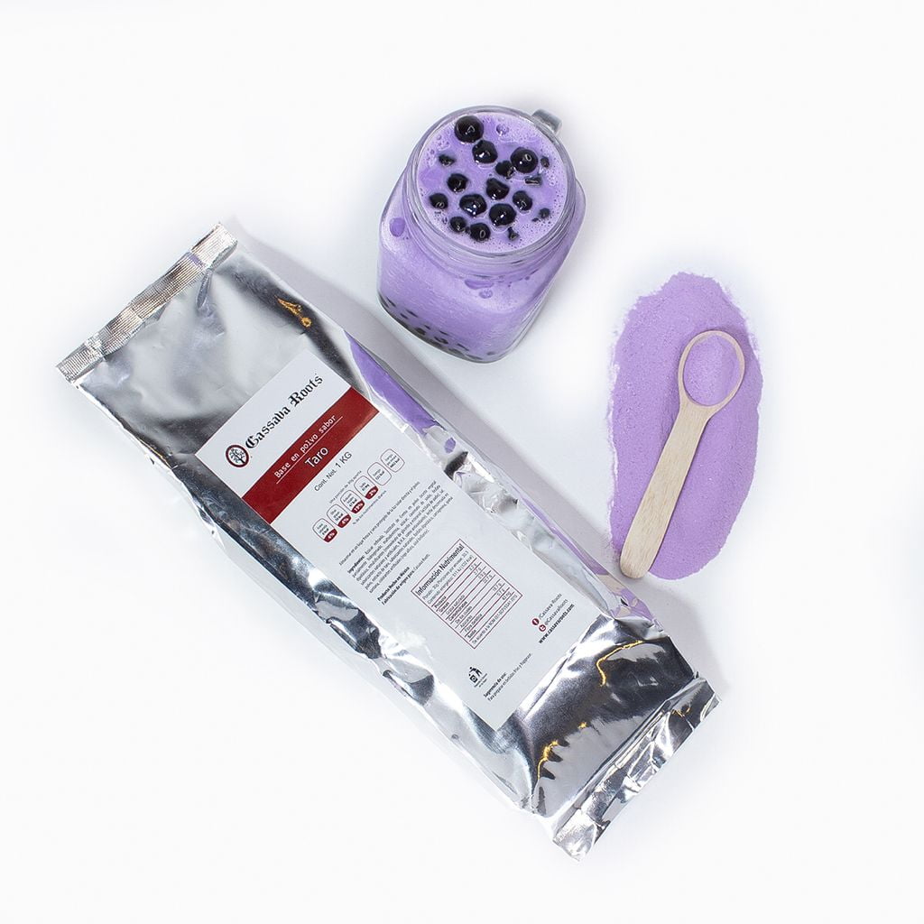 Base en polvo sabor Taro Cassava Roots - 1kg (Para bebidas, repostería ...