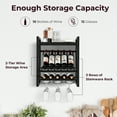 Gymax Wall Mounted Rustic Wine Rack 10 Bottles Wine Display Holder W ...
