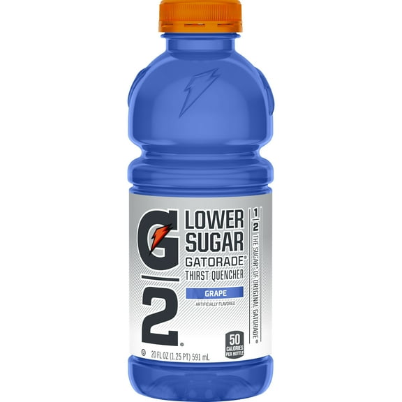 Gatorade G2 Perform 02 Low-Calorie Sports Drink, Grape, 20 oz Bottle ...