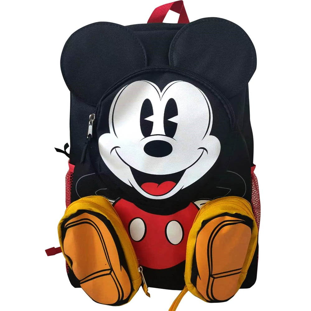 Mickey Front Body 16" Backpack with 3D 3 Zipper Pockets - Walmart.com