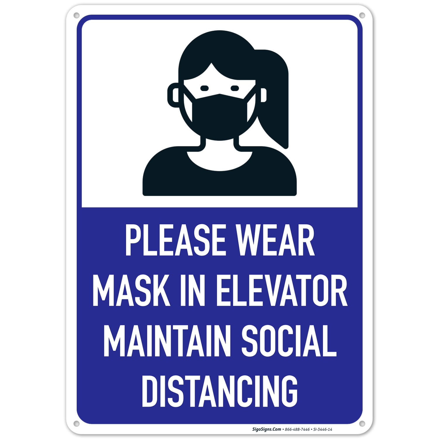 Face Covering Sign, Please Wear Mask In Elevator, Social Distancing ...
