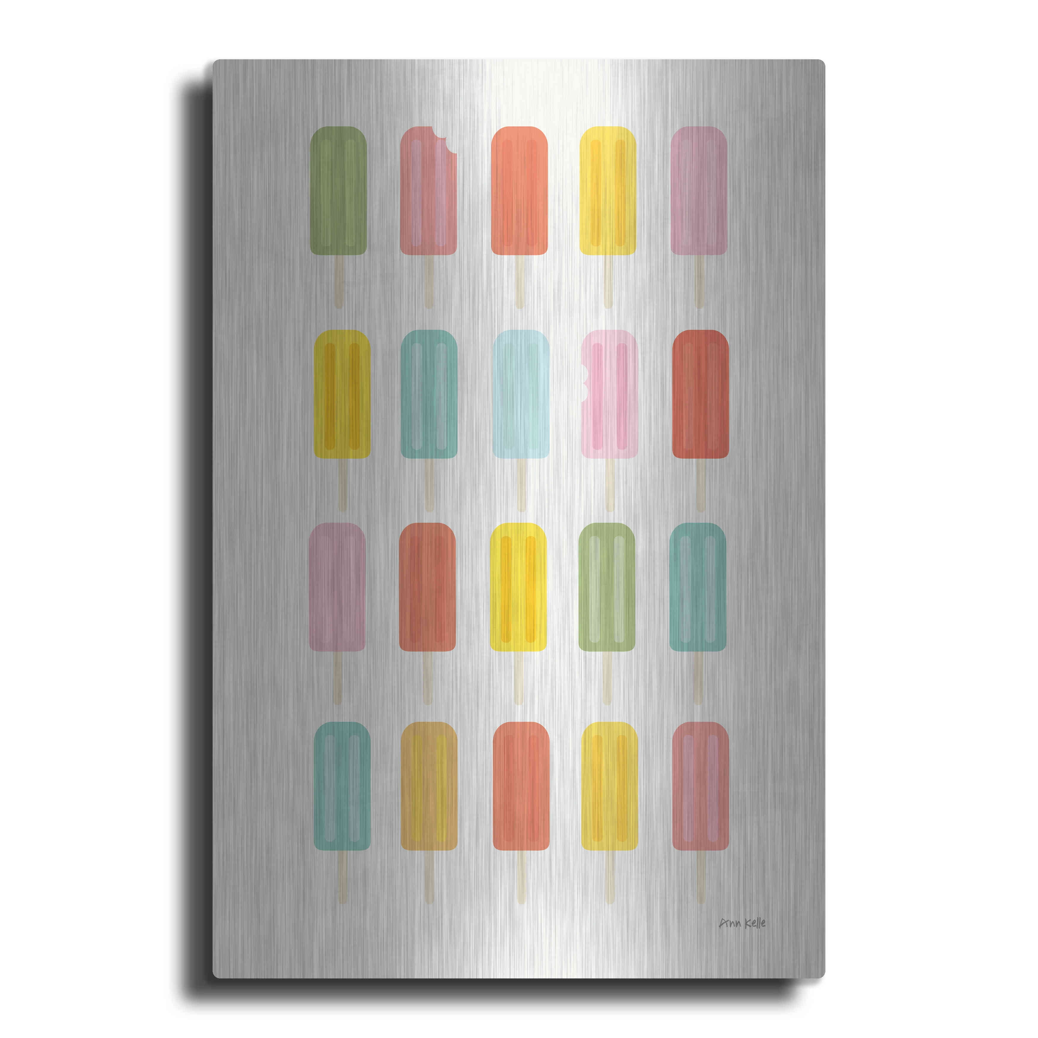 Luxe Metal Art 'Colorful Popsicles' by Ann Kelle Designs, Metal Wall ...