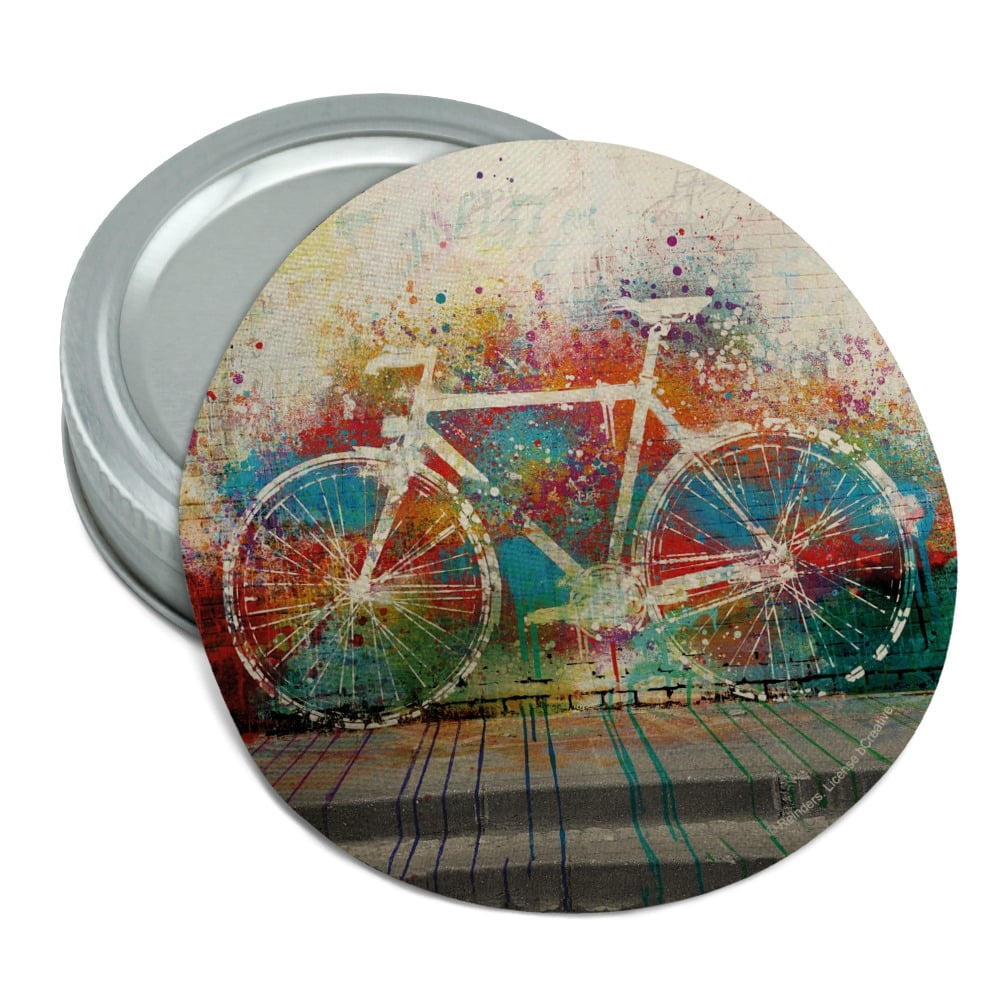 Colorful Rainbow Negative Space Bicycle Bike Wall Round Rubber Non-Slip ...