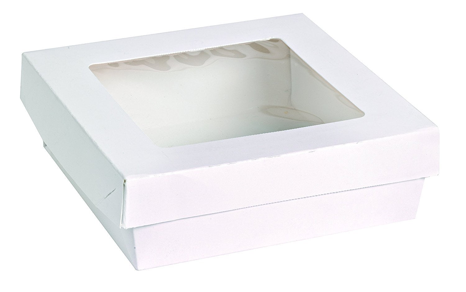 PacknWood 210KRAYWH155 White Kray Square Takeout Box with Window Lid ...