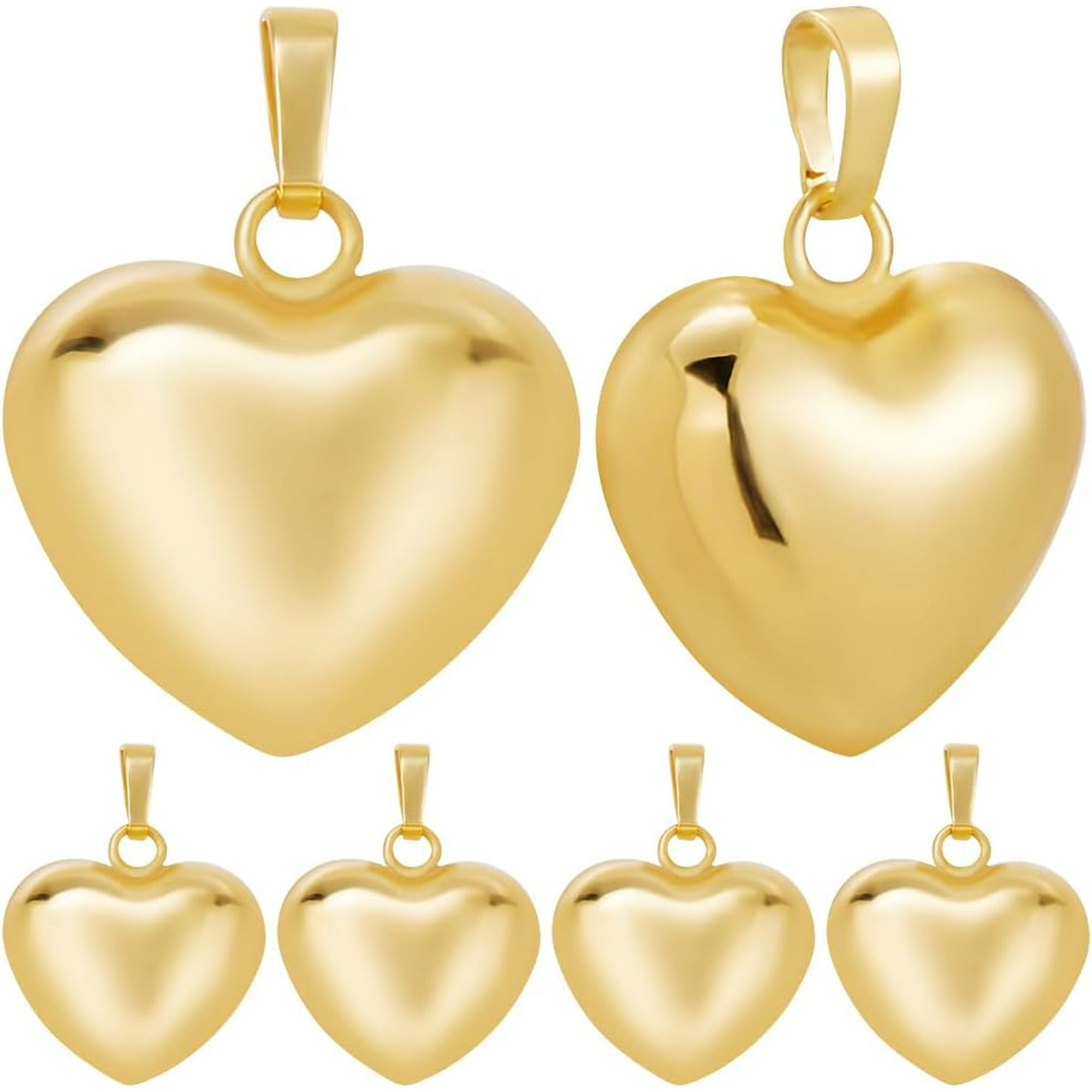 Click here for Nobrand 1 Box 10pcs Heart Charm 18k Gold Plated Br... prices