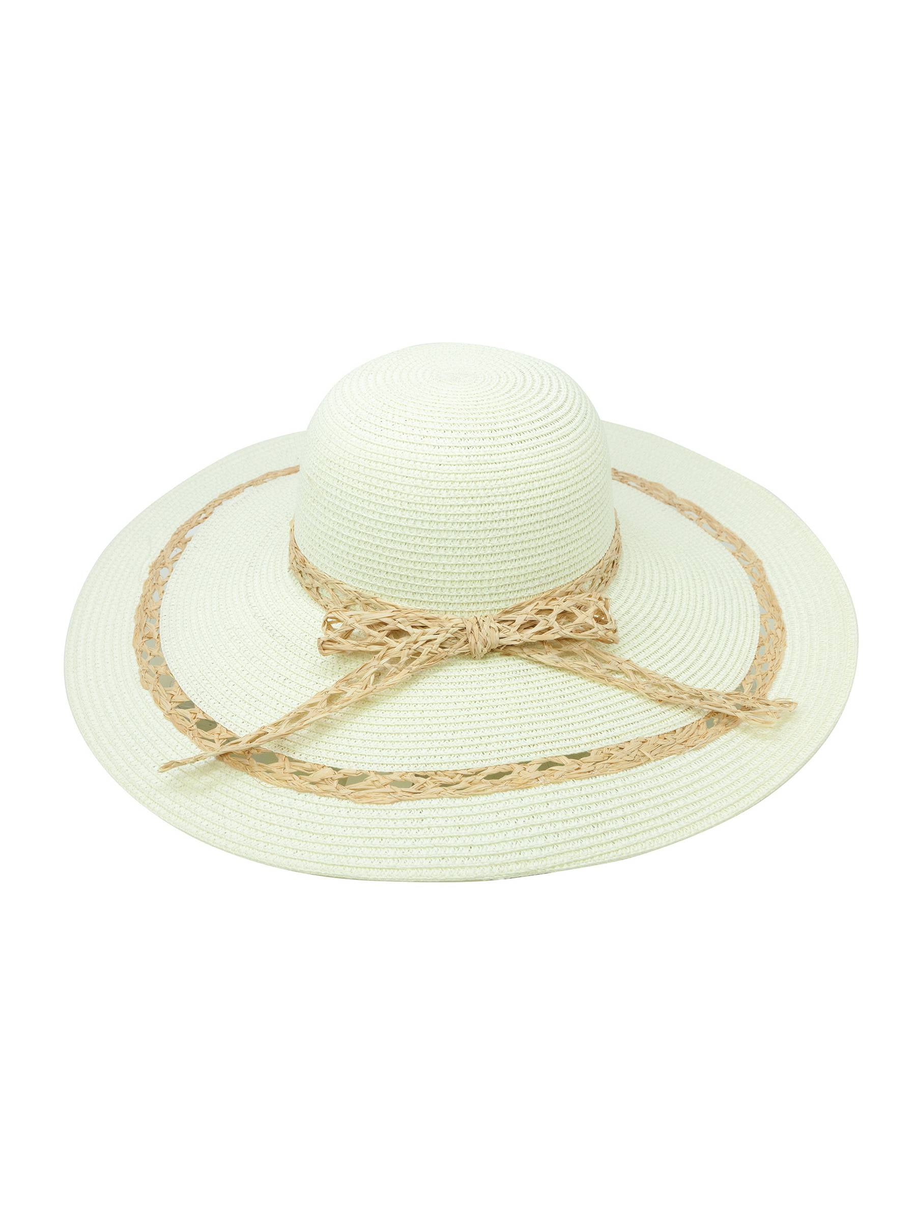 ChicHeadwear Womens Paper Braid Hat w/ Open Weave Braid - Off-White ...