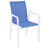 Compamia Pacific Sling Arm Chair White Frame Blue Sling, Set of 2 ...