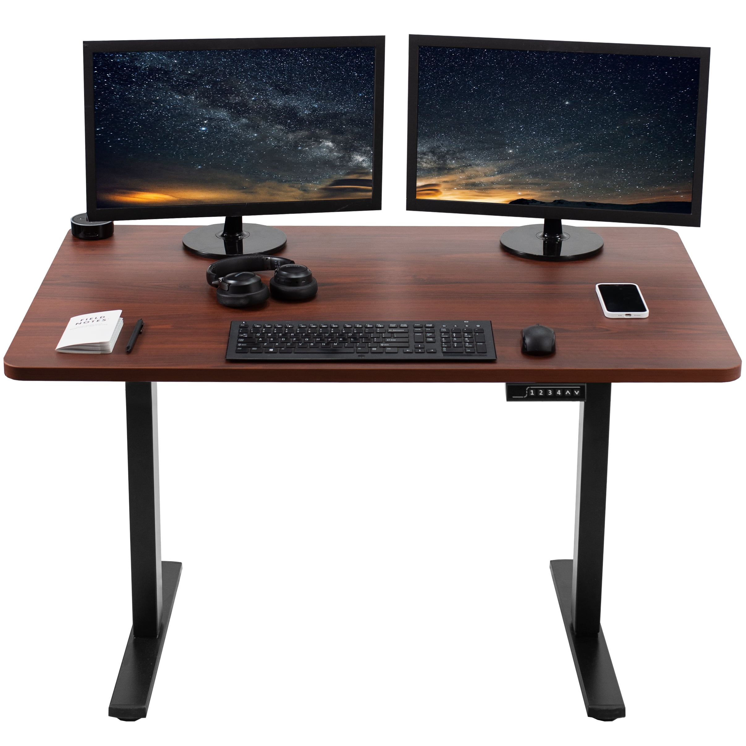 VIVO Electric 48" x 30" Stand Up Desk, Dark Walnut Table Top, Black ...