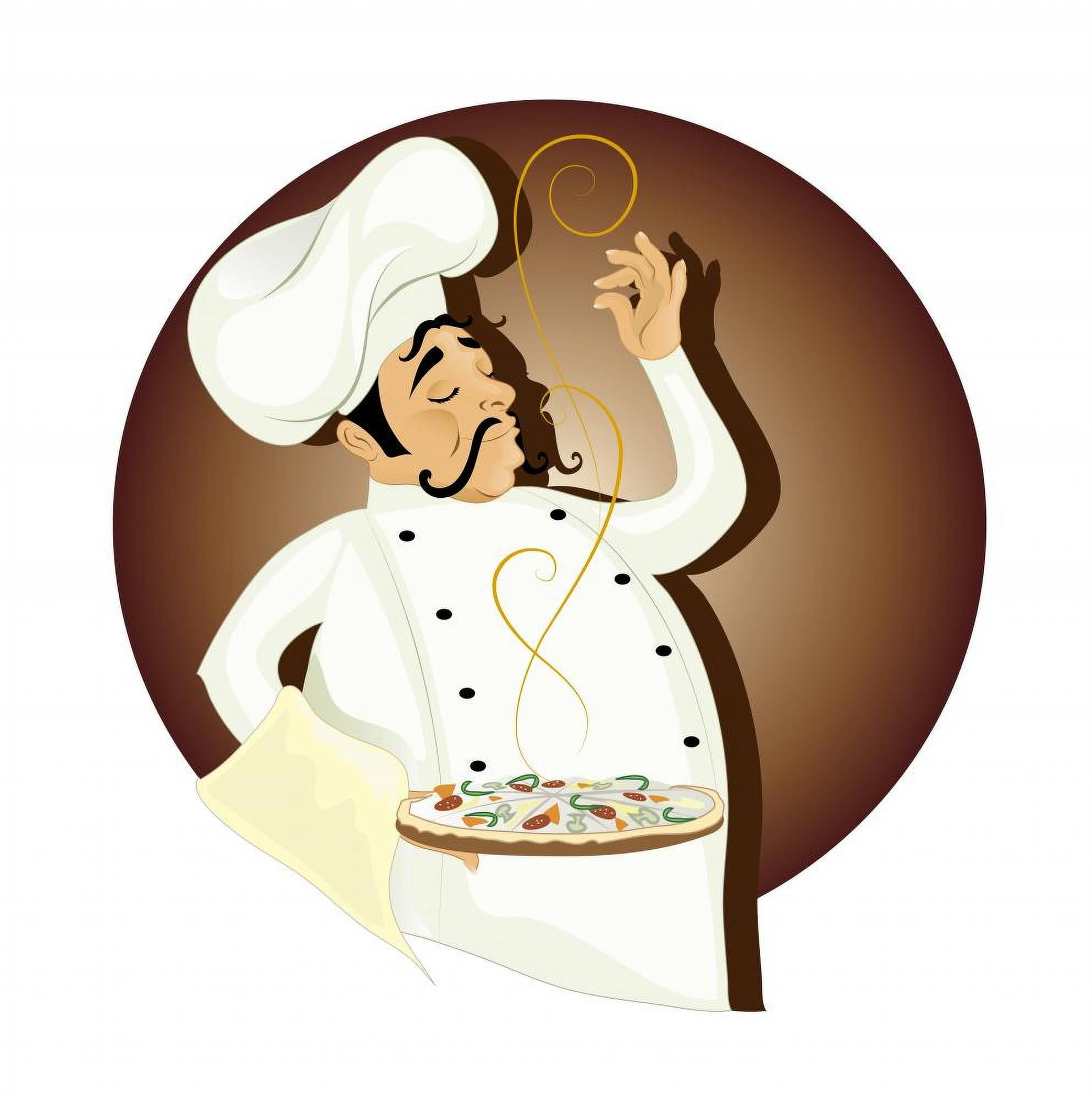 Wallmonkeys Chef with Pizza Peel and Stick Wall Decals WM95191 (35 in W ...