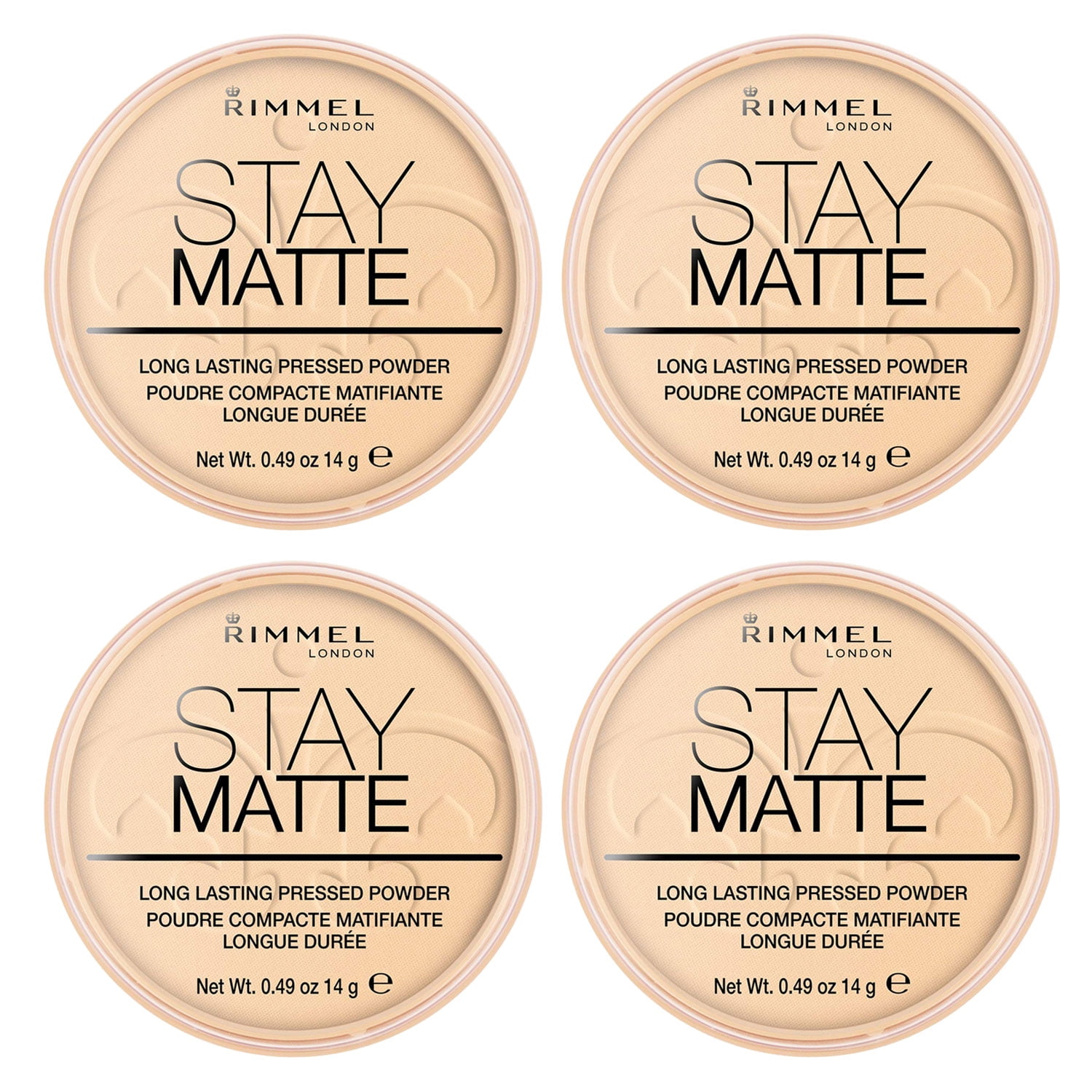 (4 Pack) Rimmel Stay Matte Pressed Powder Transparent, 0.49 Ounces ...