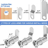 Cabinet Locks with Keys,1-1/2Inch Long Cam Locks Keyed ,Cabinet Cam ...