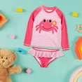 BJUTIR Girls Bathing Suits Long Sleeved Crab Swimsuit Middle And Big ...