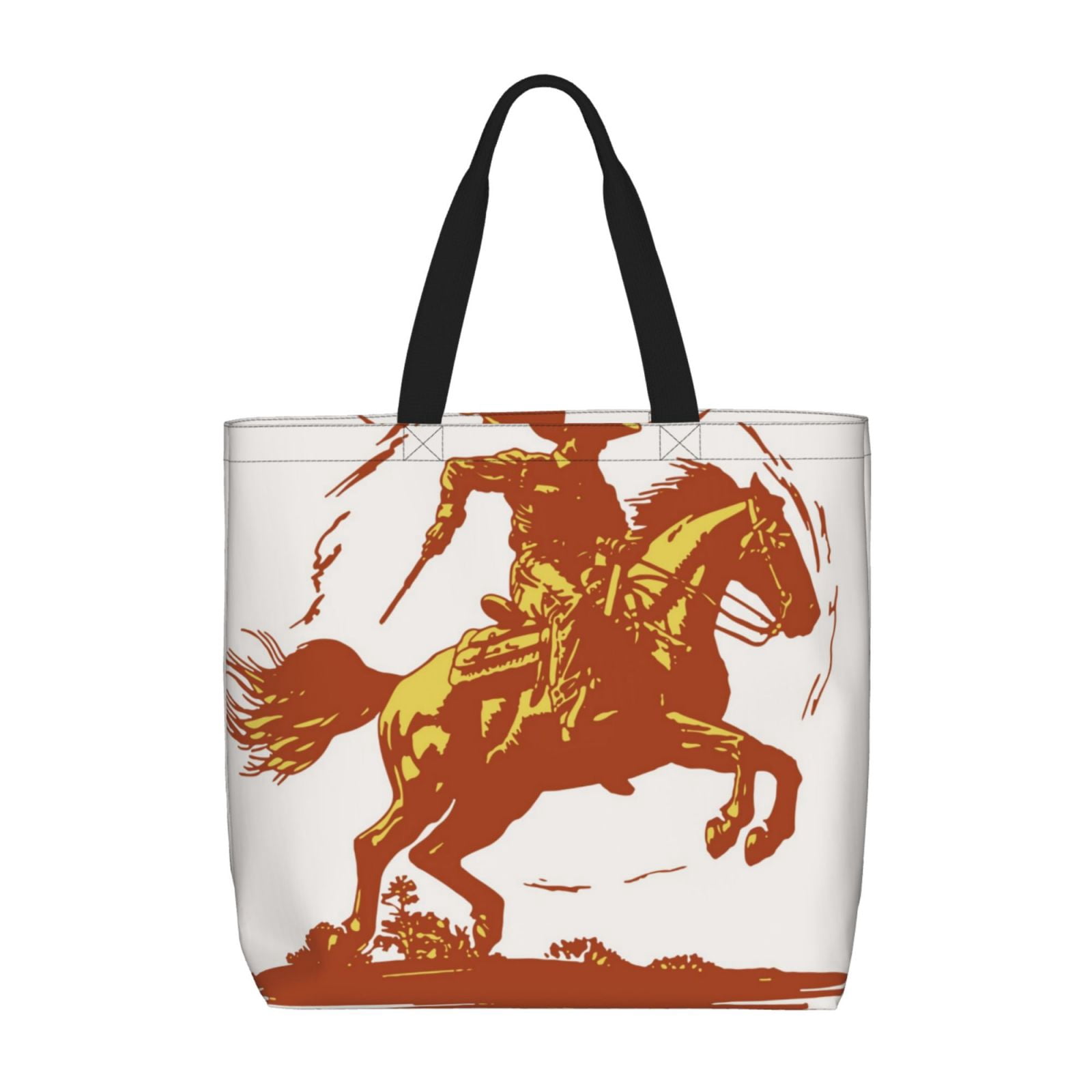 Easygdp Vintage Cowboy On A Bronco Horse Bolsa Tote para Mujer, Bolso ...