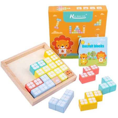 IGUOHAO Wooden Russian Blocks Puzzle Montessori Educational Gift Puzzle ...