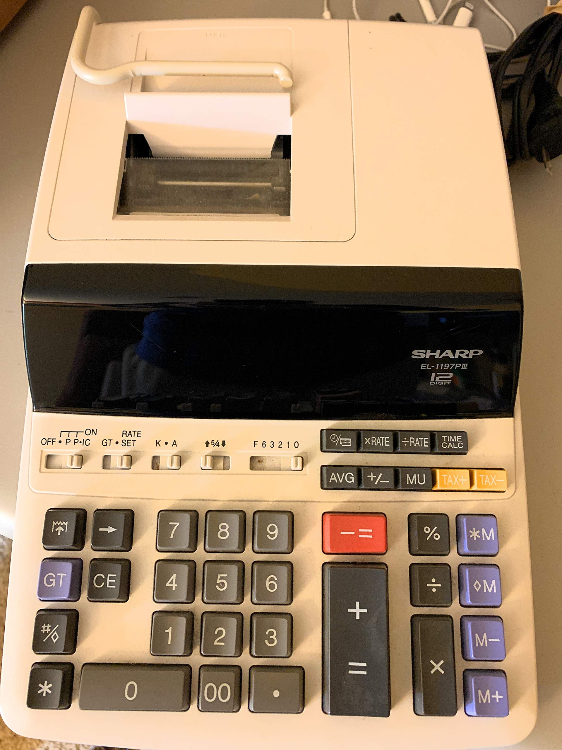 Calculadora de impresión Sharp EL-1197PIII con reloj y calendario ...