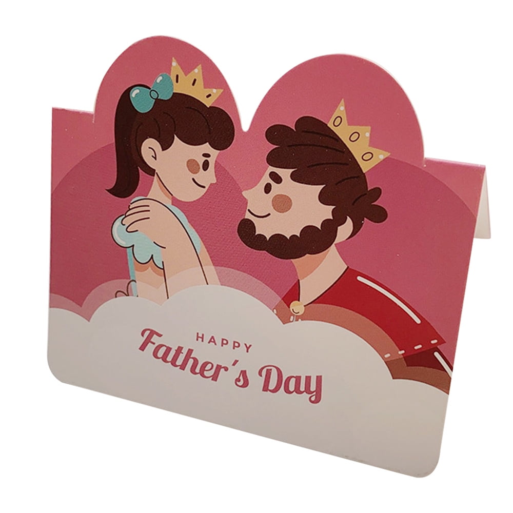 100 Pcs Foldable Father's Day Heart Greeting Cards Happy Father's Day ...