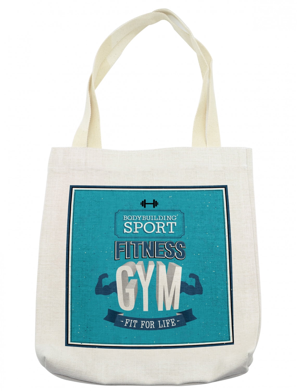 Fitness Tote Bag, Fit for Life Bodybuilding Sport Biceps Sportsman ...