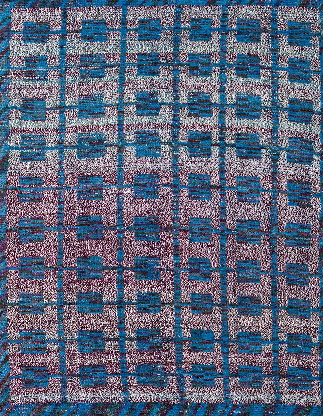 Ahgly Company Indoor Rectangle Abstract Light Purple Blue Oriental Area ...