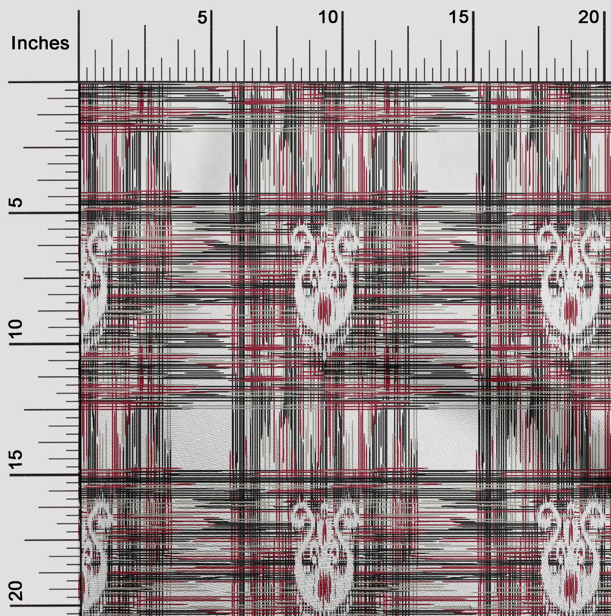 oneOone Viscose Jersey Fabric Swirl & Check Ikat Printed Fabric 1 Yard ...
