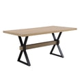 Euroco 63" Wood Rectangular Dining Table for 4-6, Kitchen Table with X ...