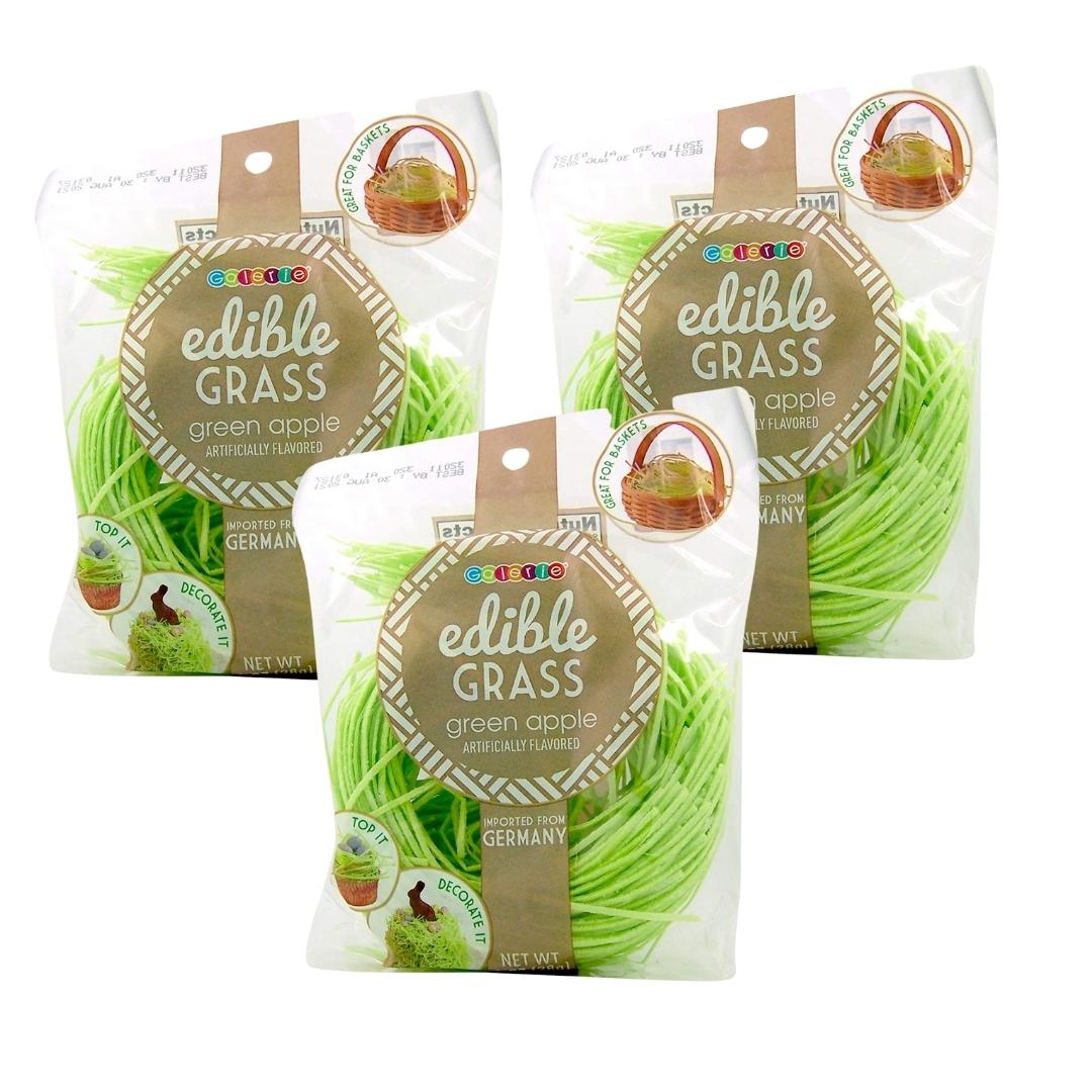 Edible Easter Grass Green Apple Flavor 1 oz. Bag (3 Pack) Green Grass ...