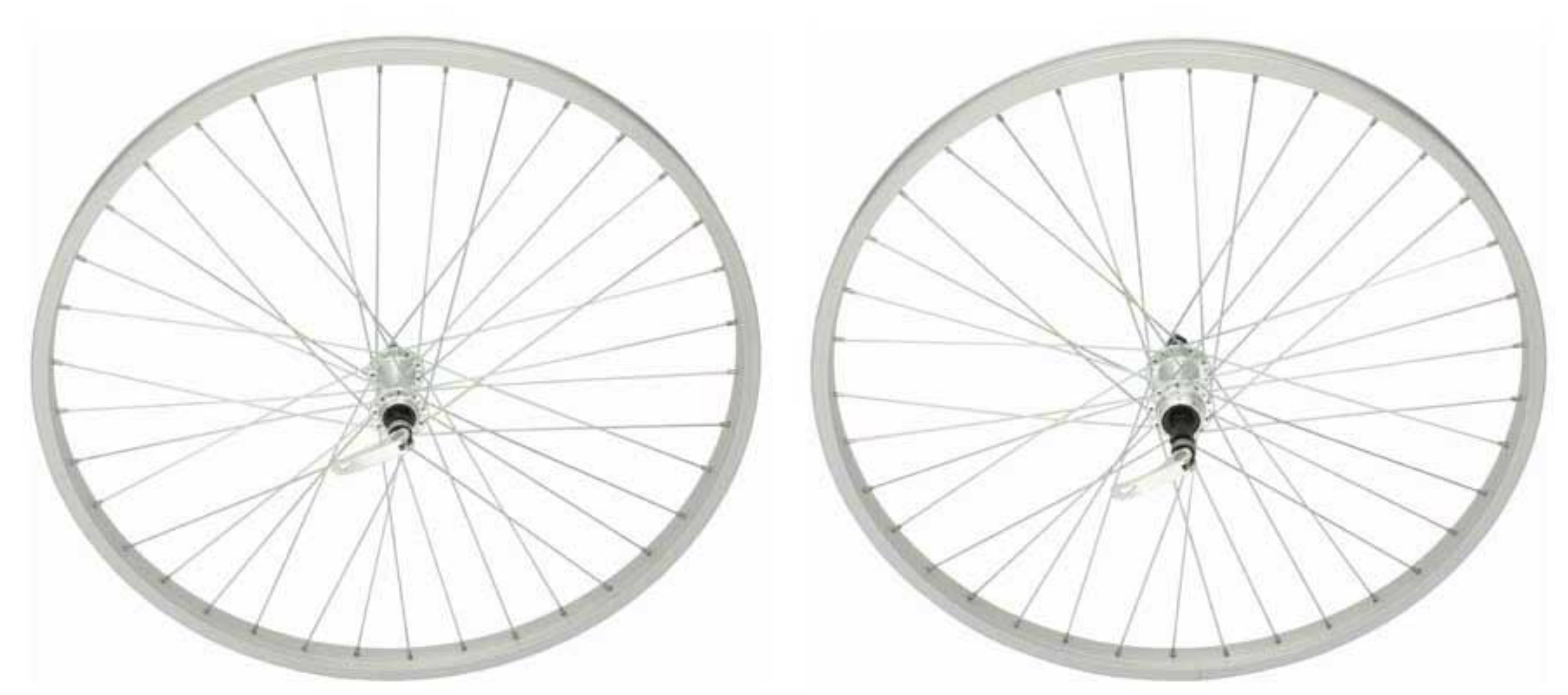 Silver Alloy 26" by 1.75" Quick Release Wheel Set. Front and Rear Wheel ...