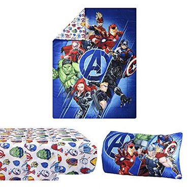 Marvel Avengers Full Bed Set, Twin Size, 5 Pieces, Superhero Comforter ...