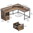 Dextrus 67 Inch L Shaped Desk with LED Light and Power Outlets ...