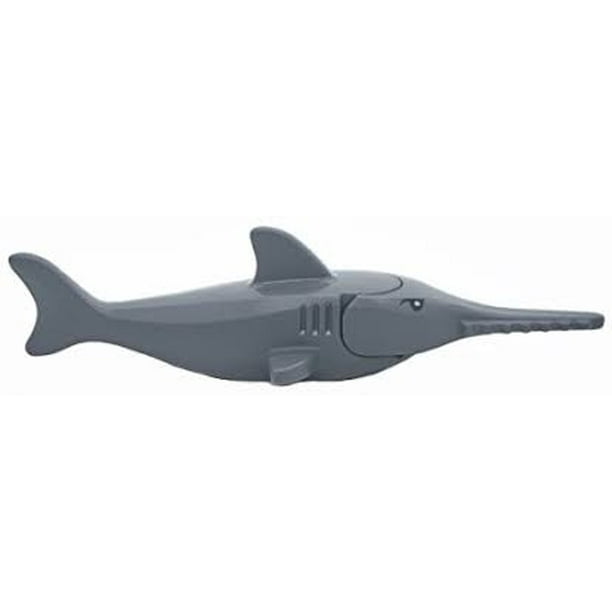 LEGO Animal Dark Bluish Gray Sawfish with Eyes Pattern Minifigure ...