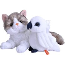 Wild Republic Unlikely Friendships Plush Cockatoo and a Cat, Based on a ...