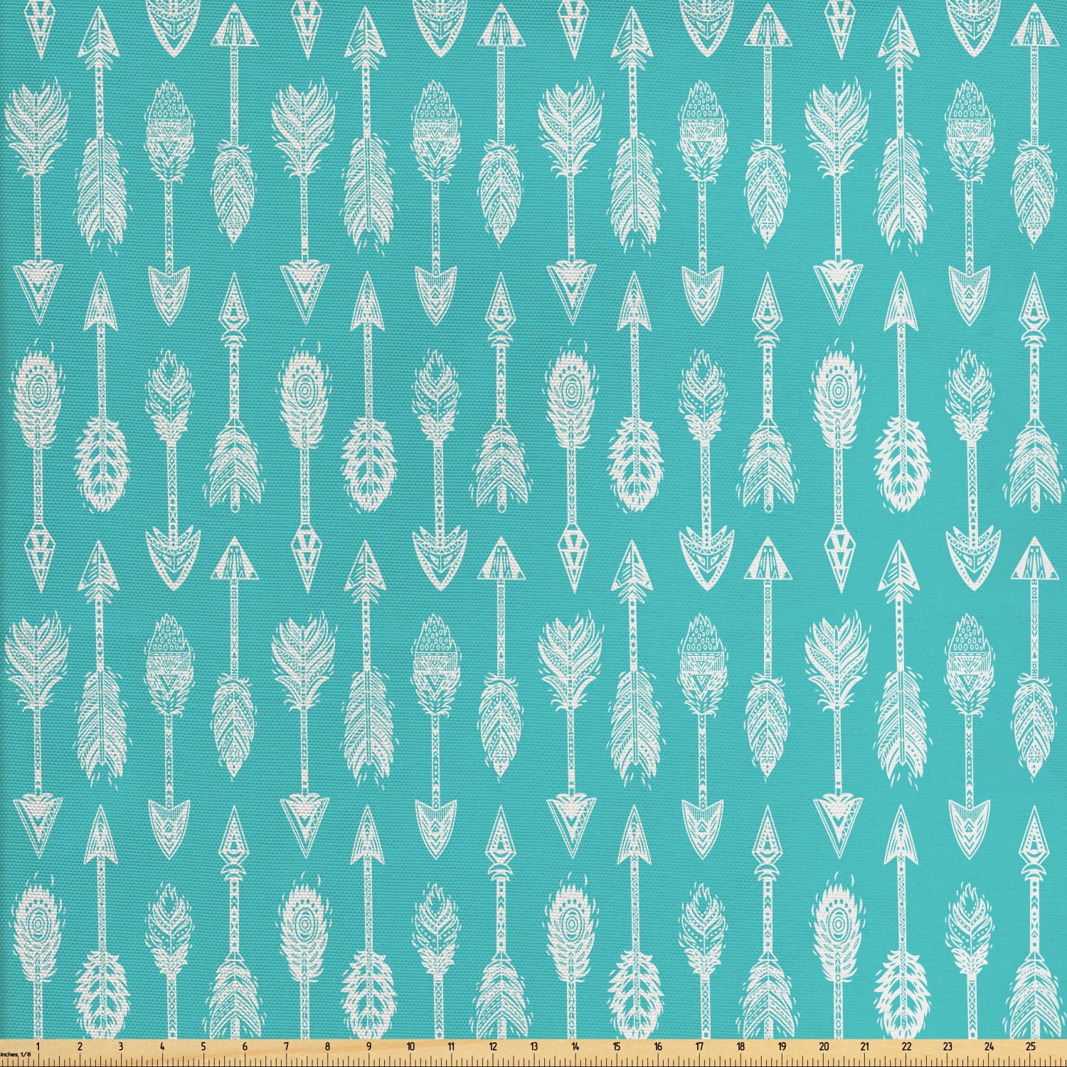 Tribal Fabric by the Yard Upholstery, Pattern of Simple Monochrome ...