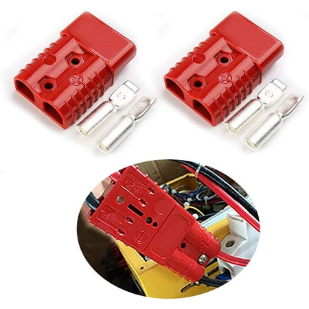 SICED 1 Set 50A 2 Pole Red Power Connector with Terminals for Anderson ...
