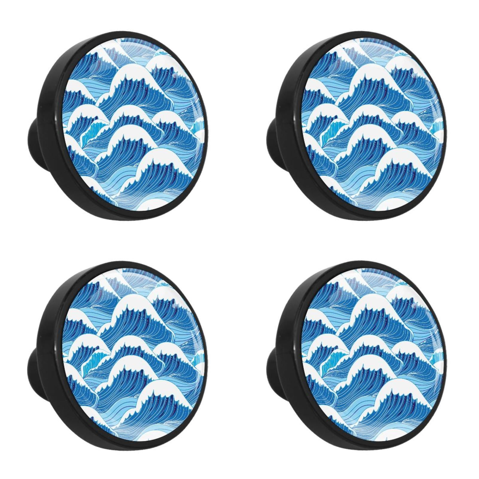 4 Pcs Wave Knobs for Kitchen Cabinet Cupboard Dresser Bookcase Drawer ...