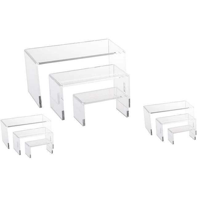 N'icePackaging 9 Piece Set - Clear Acrylic Display Risers, Acrylic ...