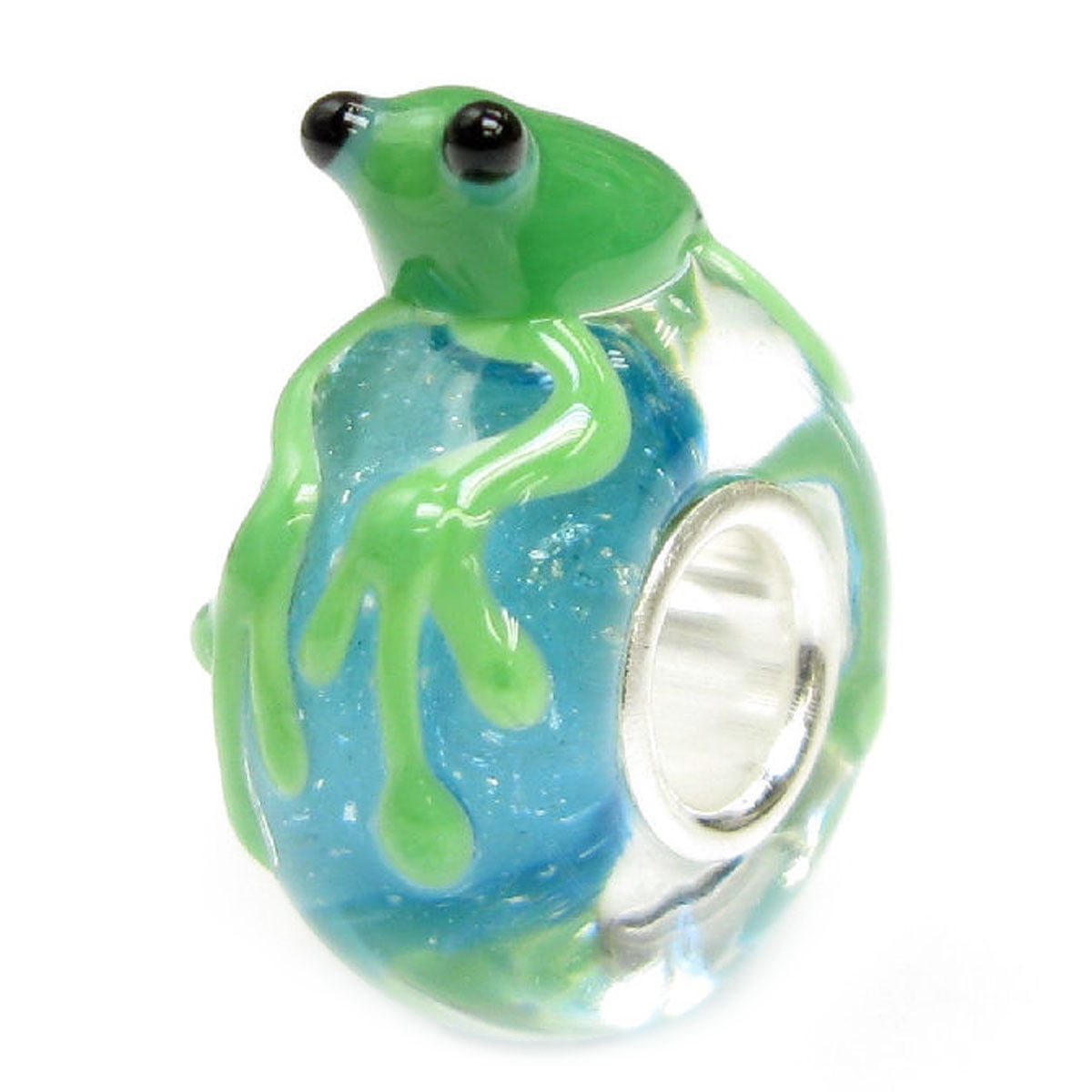 Craft Supplies & Tools Green frog frog on a bead to create jewelry Bead ...