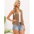 DARING DIVA Women's Floral Crochet Hollow Out Open Front Vest XL Gold ...