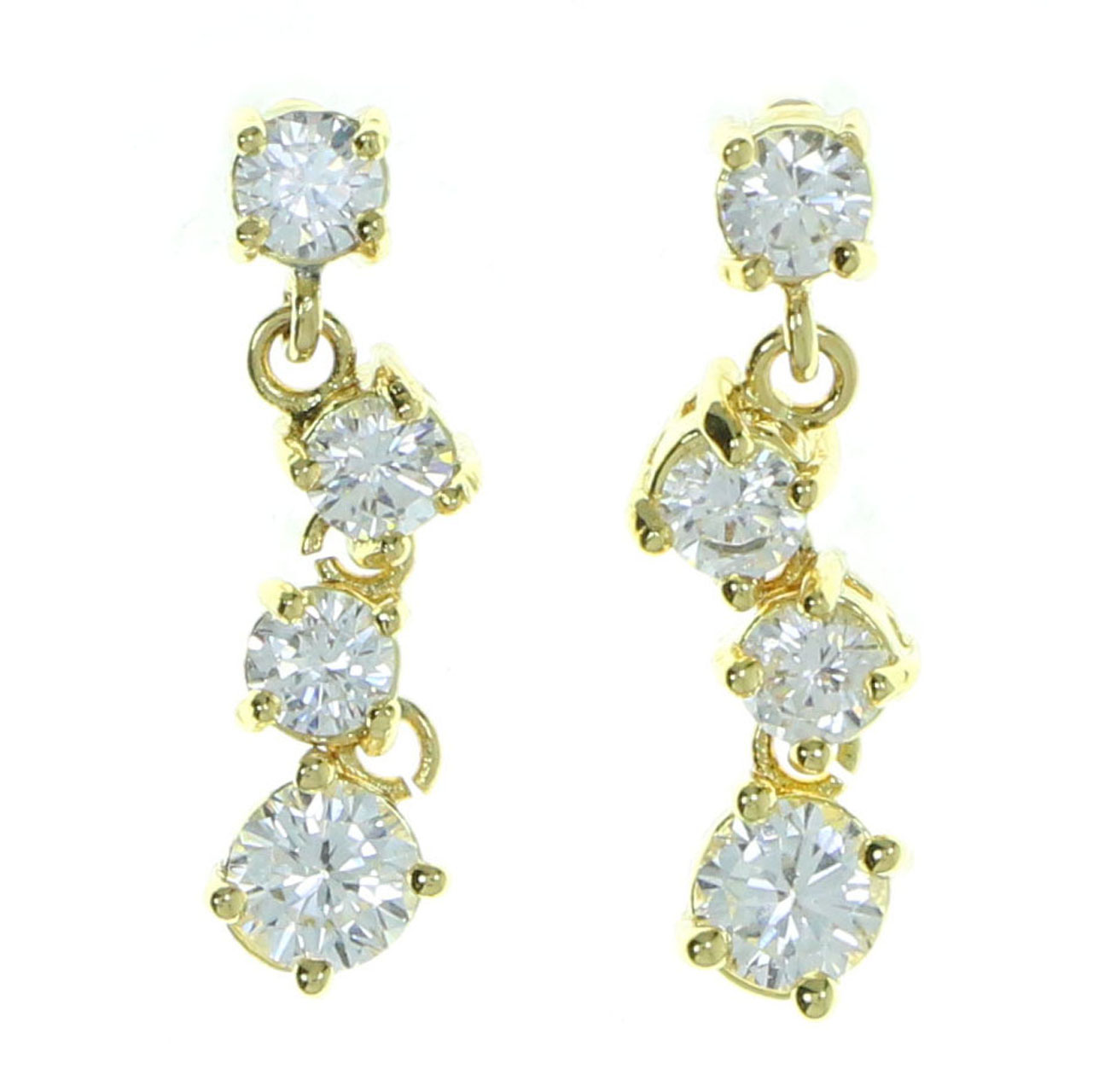 Gold-Tone Dangle Earrings With CZ Accents For Women 36CZ9390 - Walmart.com