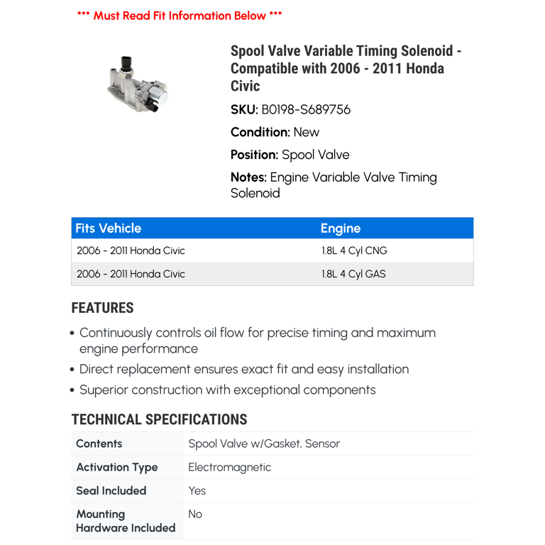 Vtec Solenoid Location Intermotor Engine Variable Valve Timing (VVT ...