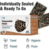 Disposable Face Masks 3-Ply Individually Wrapped , 50ct - Leopard - Walmart.com