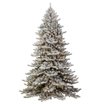 7.5 ft Pre-lit Flocked Slim Northern Fir PE/PVC Tree 400 UL Clear ...