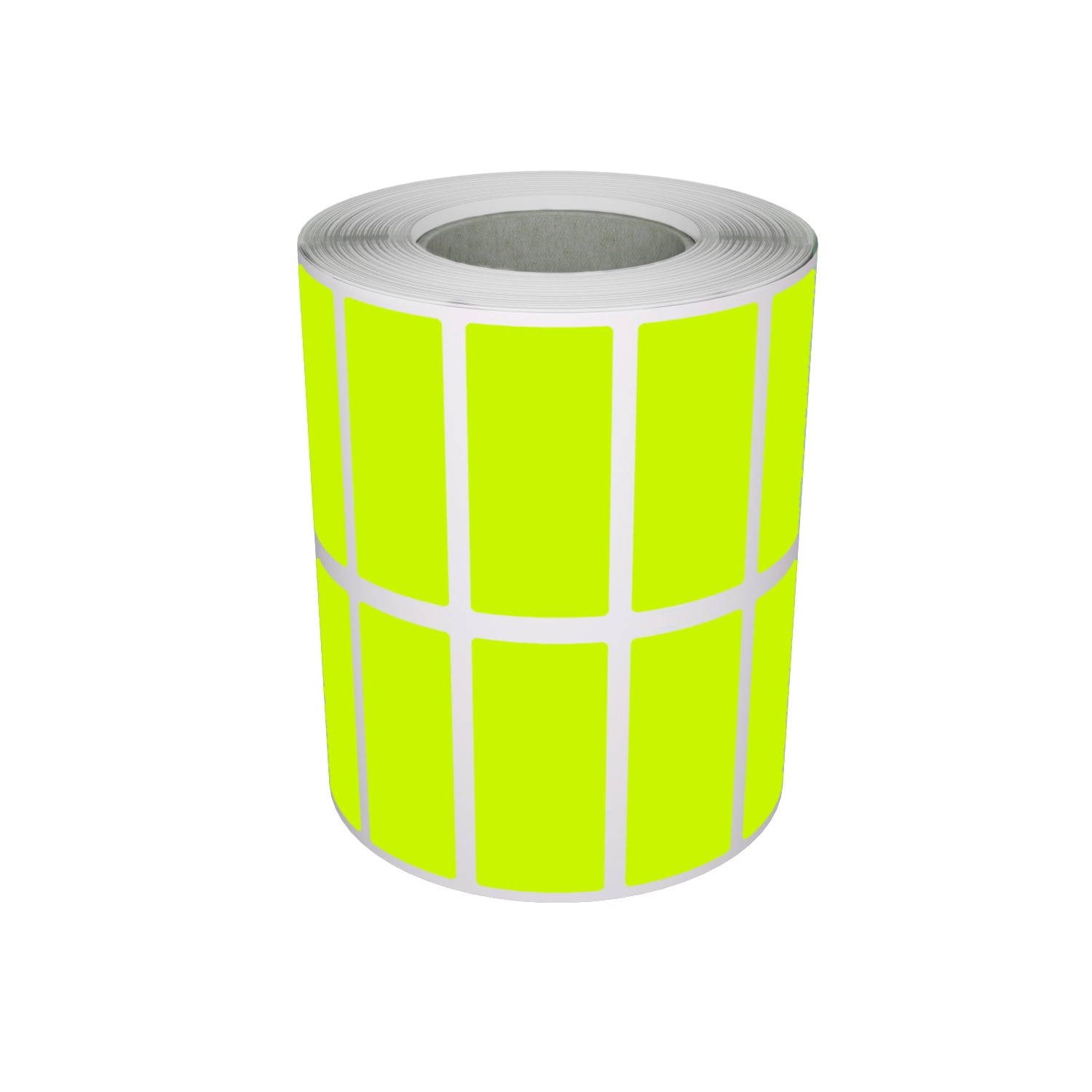 Royal Green Color Stickers Rectangular Label Roll in Neon Yellow - 1000 ...