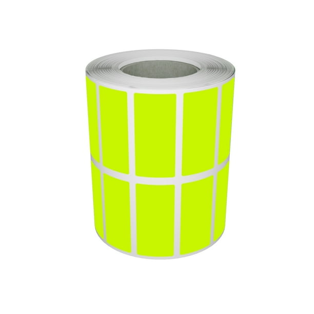 Royal Green Color Stickers Rectangular Label Roll in Neon Yellow - 1000 ...